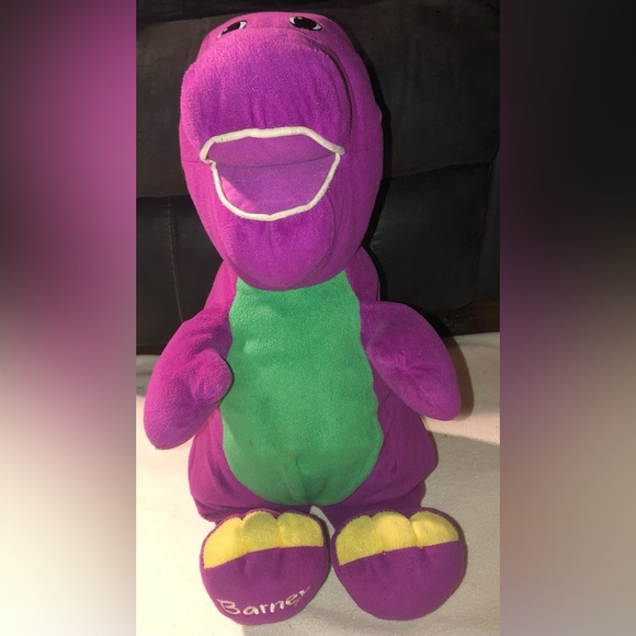 PBS | Toys | Jumbo Talking Barney Purple Dinosaur Plush 24 Tall | Poshmark